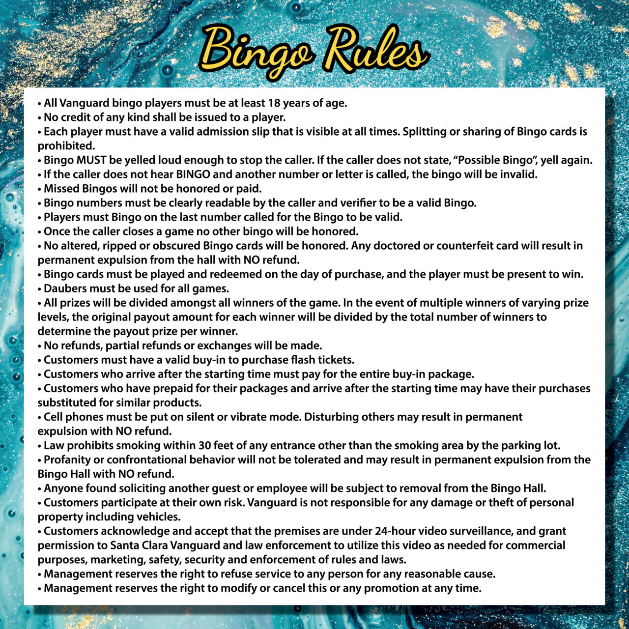 Bingo - Santa Clara Vanguard